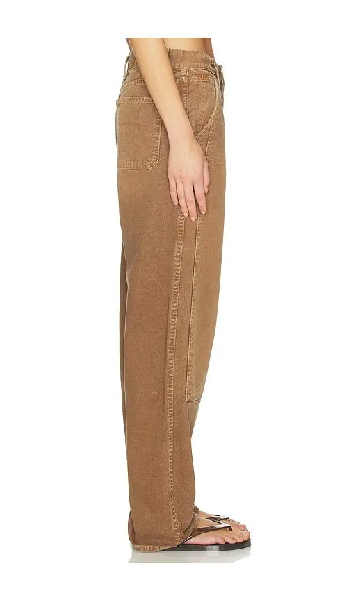SLVRLAKE Tess Worker Low Rise Relaxed Curve Pant - Beige