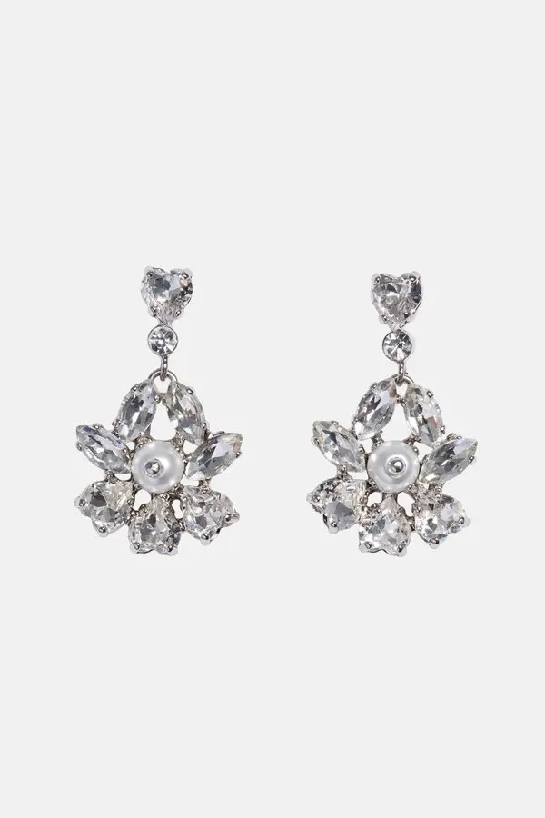 Simone Rocha Heart Bloom Dangle Earrings - Silver