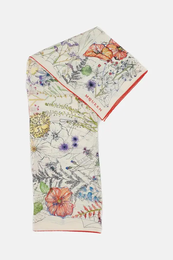 Alexander McQueen Spider Floral Silk Scarf - Multicolor