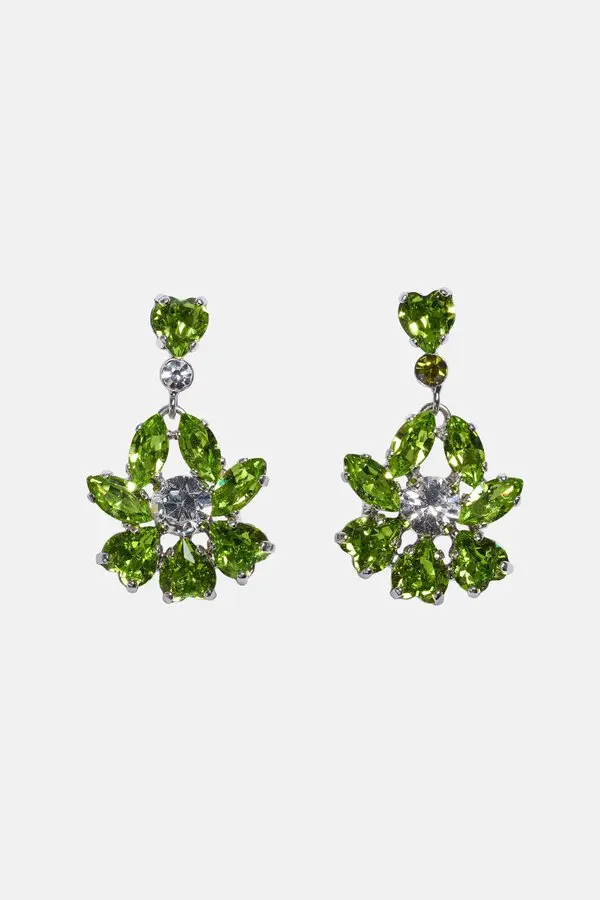 Simone Rocha Heartbloom Dangle Earrings - Green