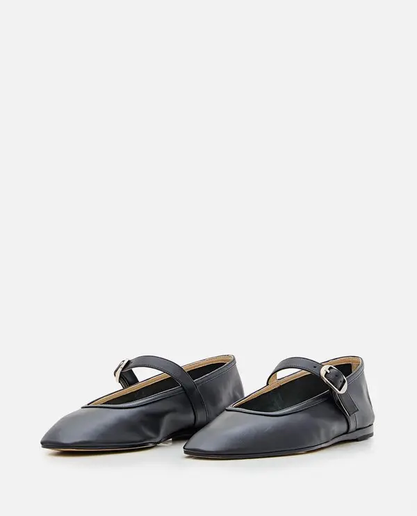 Le Monde Beryl Stella Leather Ballet Flats - Black