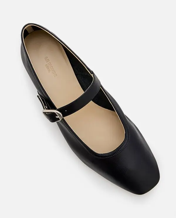 Le Monde Beryl Stella Leather Ballet Flats - Black