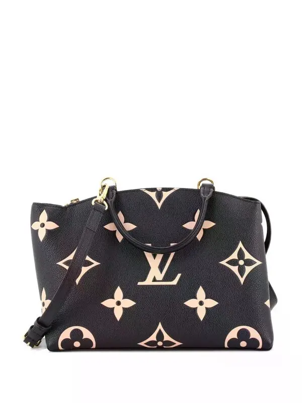 LOUIS VUITTON Petit Palais Handbag Bicolor Monogram Empreinte Giant Satchel - Black