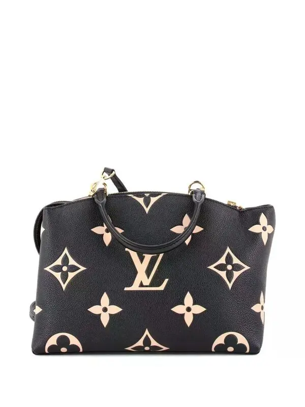 LOUIS VUITTON Petit Palais Handbag Bicolor Monogram Empreinte Giant Satchel - Black