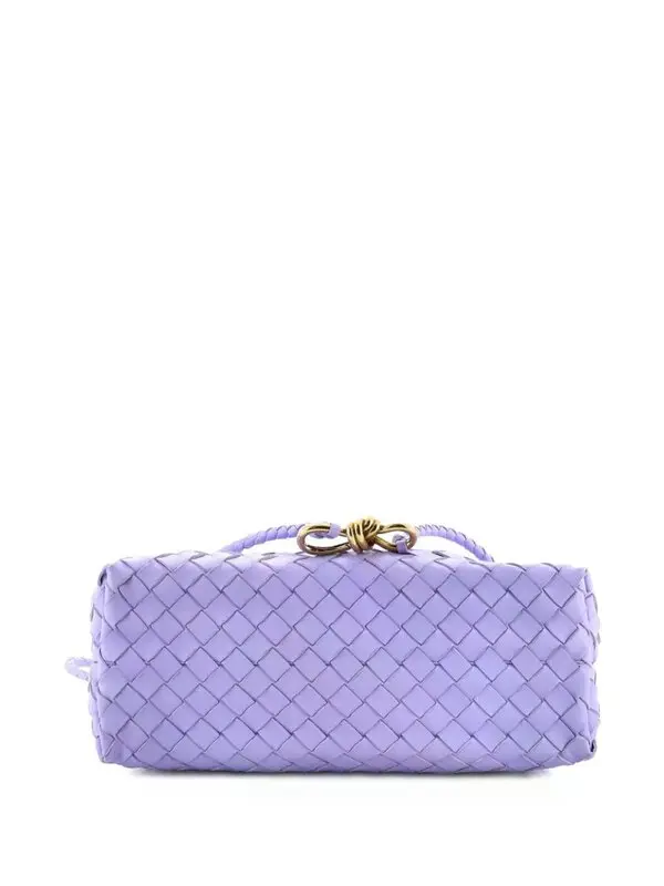 Bottega Veneta Andiamo East West Top Handle Bag Intrecciato Nappa Small Satchel - Purple