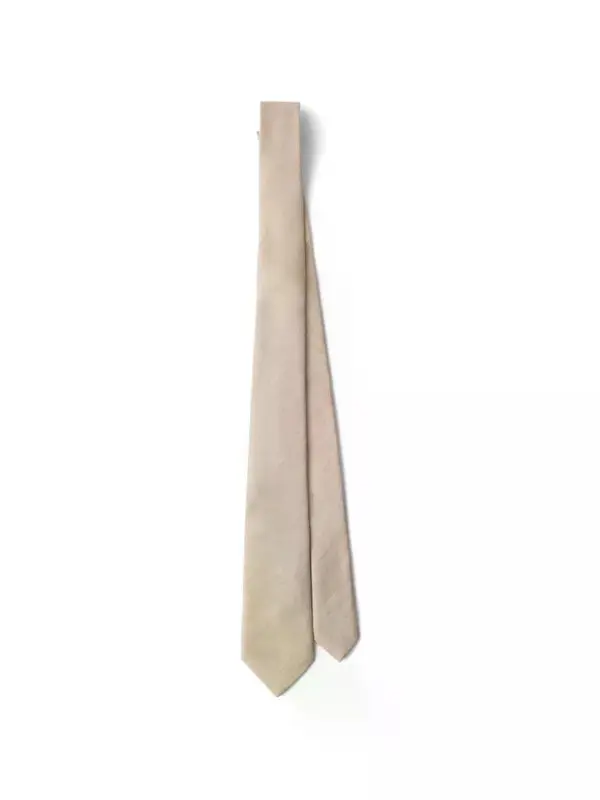 Prada Pointed-tip Tie - Neutrals