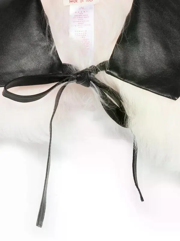 Marni Leather-trimmed Fur Collar