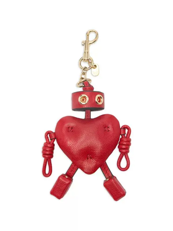 ANYA HINDMARCH Heart-shape Keyring - Red