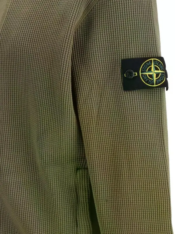 Stone Island Zip-up Hooded Waffle Sweatshirt