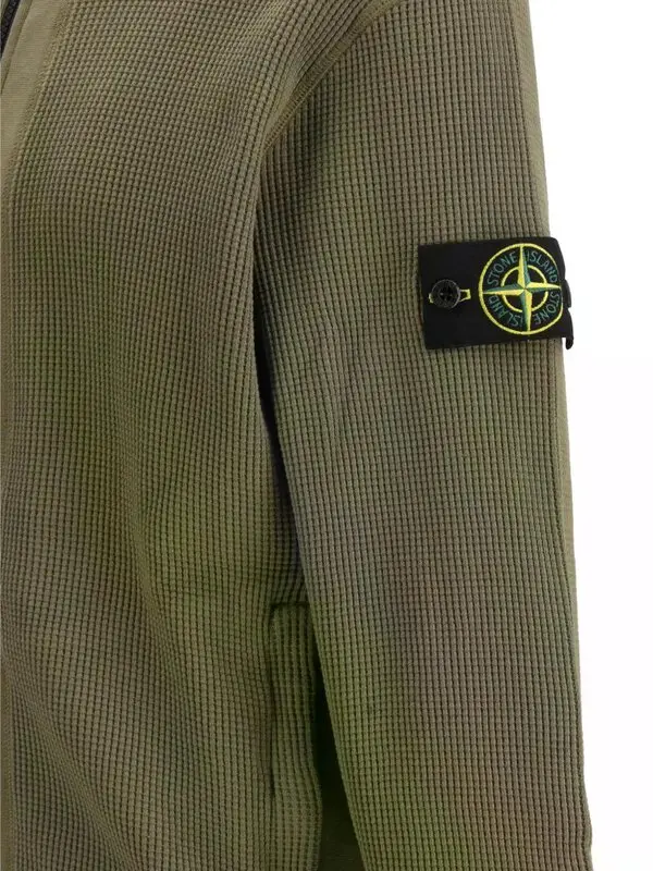Stone Island Zip-up Hooded Waffle Sweatshirt