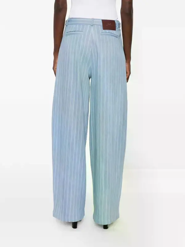 ROWEN ROSE Striped Wide-leg Jeans