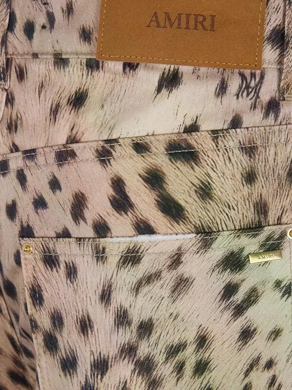 Amiri Animal Print Wide-leg Jeans