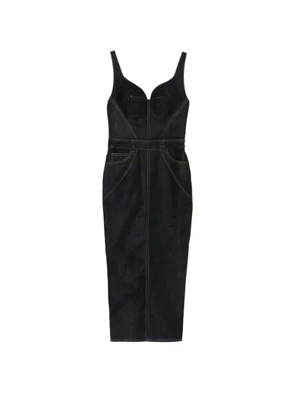 Givenchy Pocket Denim Midi Dress - Blue