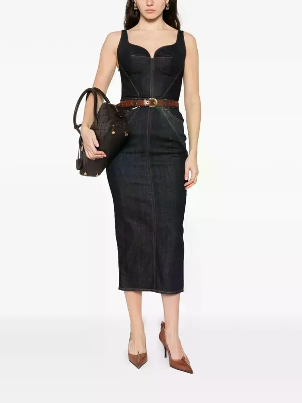 Givenchy Pocket Denim Midi Dress - Blue