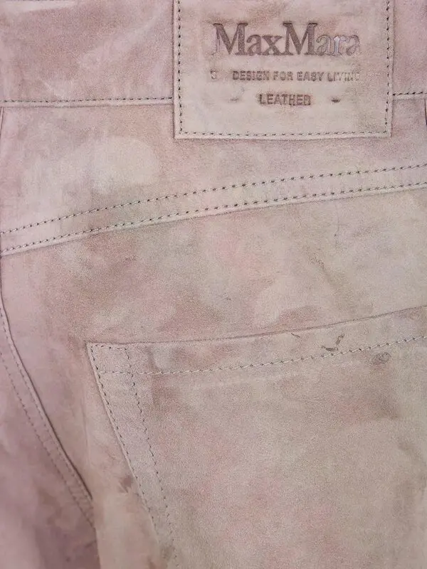 Max Mara Pocketed Leather Straight Trousers