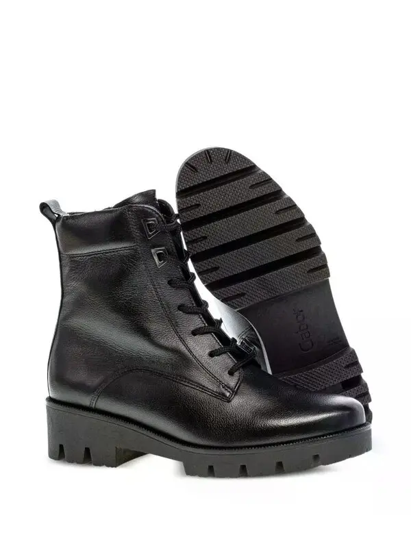 Gabor Davos Lace-up Combat Boots - Black