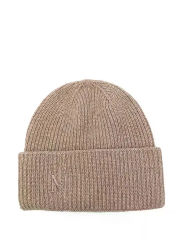 Max Mara Retina Ribbed Beanie - Neutrals