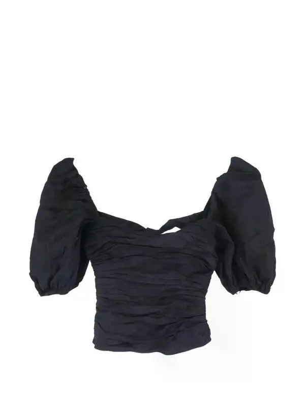 REFORMATION Puffed-sleeve Cropped Top