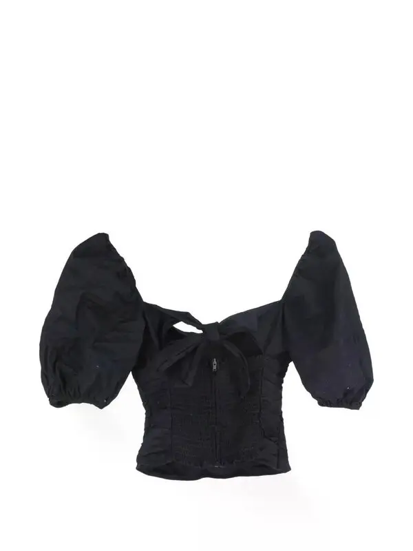 REFORMATION Puffed-sleeve Cropped Top
