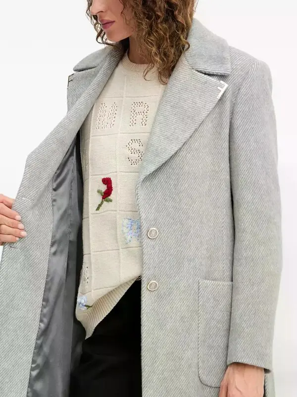 FRACOMINA Herringbone-pattern Belted Coat