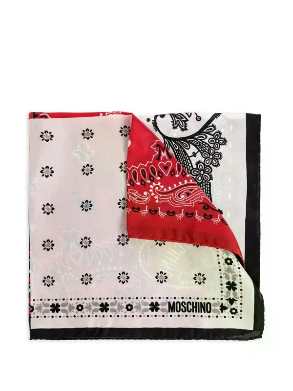 Moschino Paisley Floral Scarf - White