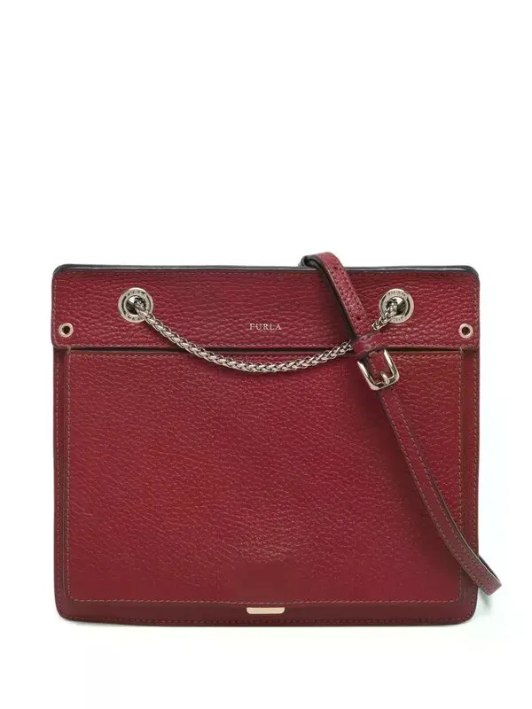 Furla Chain Leather Crossbody Bag - Red