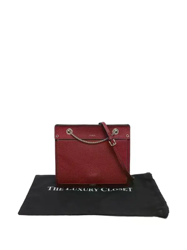Furla Chain Leather Crossbody Bag - Red