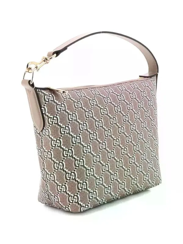 Gucci Ophidia Zip Shoulder Super Mini Hobo Bag Gg Shadow Coated Canvas - Brown