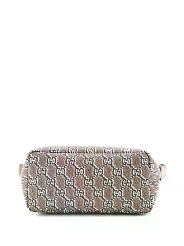 Gucci Ophidia Zip Shoulder Super Mini Hobo Bag Gg Shadow Coated Canvas - Brown