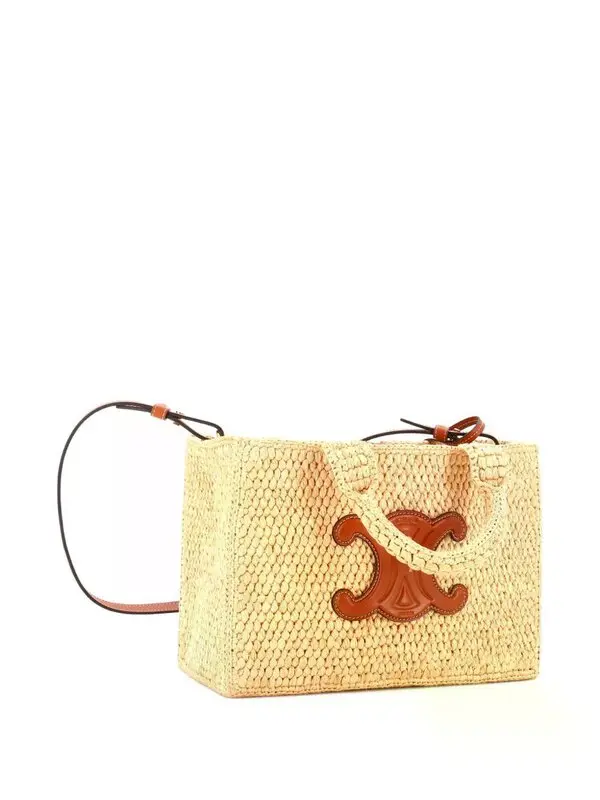 Celine Cabas Thais Raffia Small Tote Bag