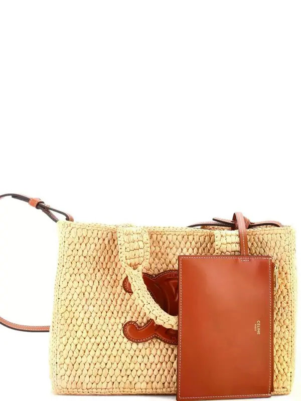 Celine Cabas Thais Raffia Small Tote Bag