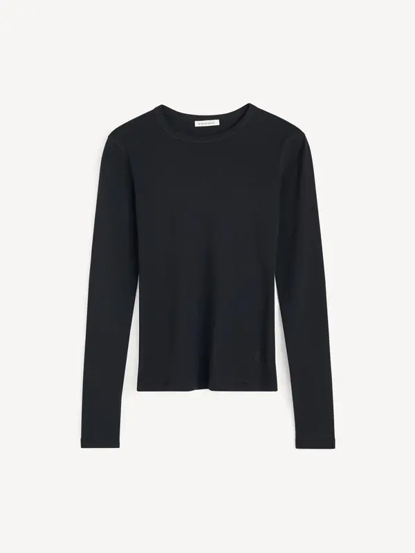 BY MALENE BIRGER Brita Long-sleeved Organic Cotton T-shirt - Black