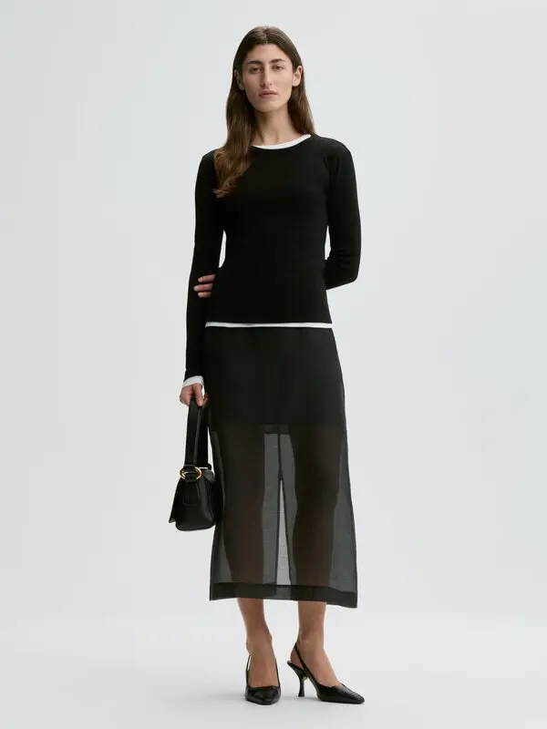 BY MALENE BIRGER Brita Long-sleeved Organic Cotton T-shirt - Black