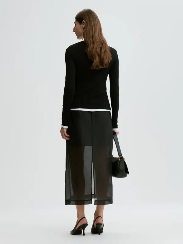 BY MALENE BIRGER Brita Long-sleeved Organic Cotton T-shirt - Black
