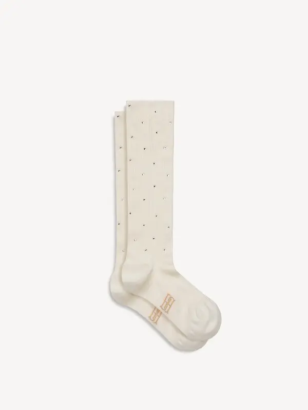 BY MALENE BIRGER Leiano Embellished Socks - Vanilla Cream