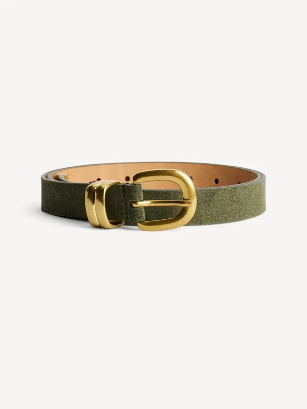 BY MALENE BIRGER Zoilo Suede Belt - Deep Lichen Green