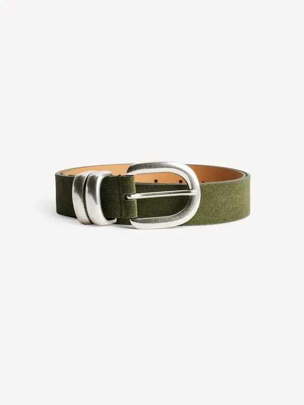 BY MALENE BIRGER Zoira Suede Belt - Deep Lichen Green