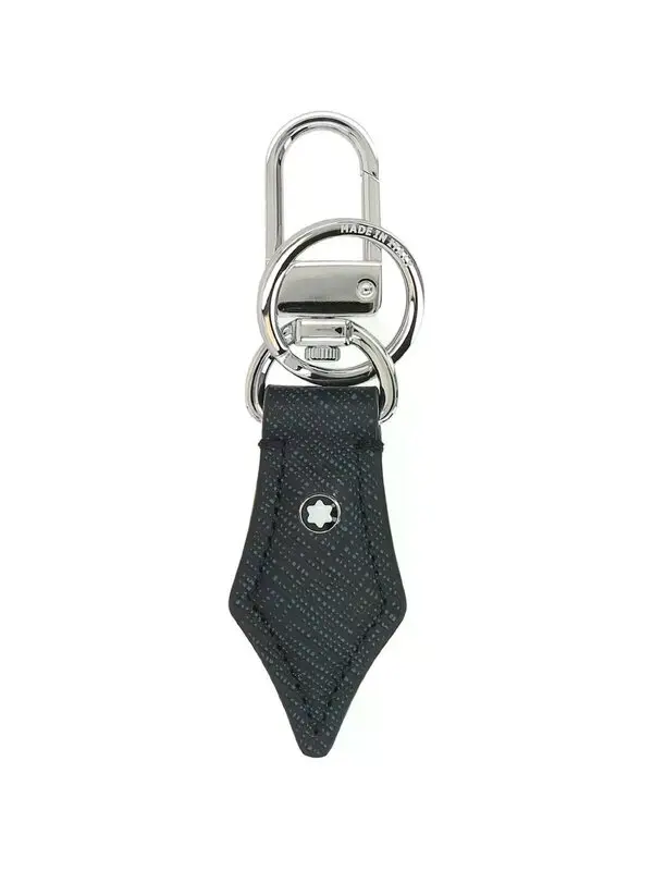 Montblanc Leather Printed Keychain - Blue