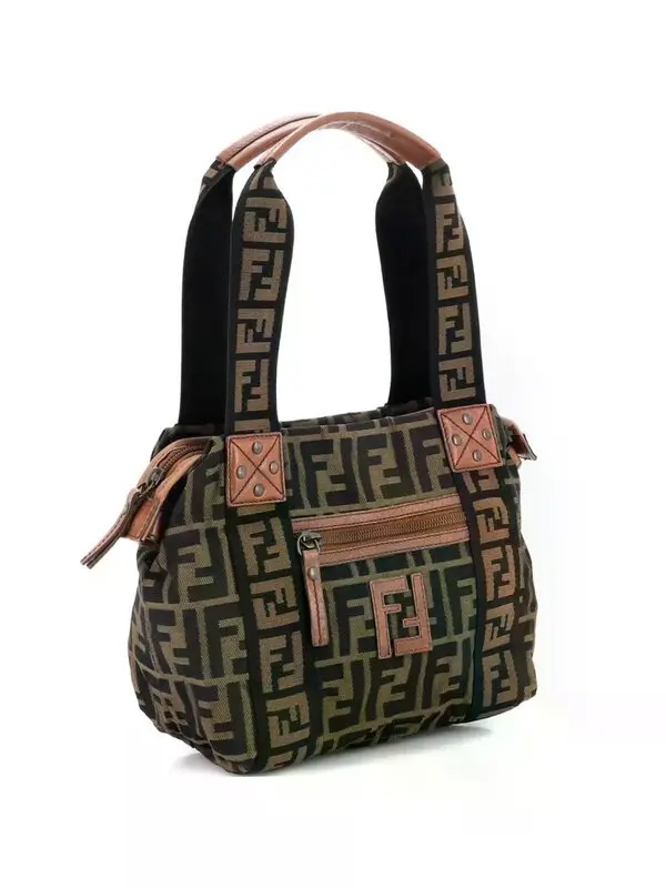 Fendi Vintage Ff Zip Zucca Canvas Small Tote Bag - Brown