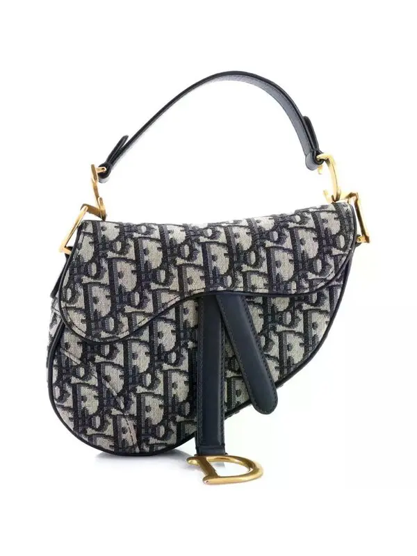 Dior Saddle Handbag Oblique Canvas Mini Shoulder Bag - Blue