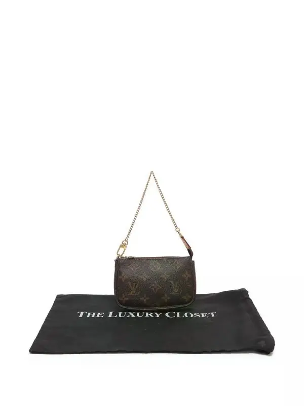 LOUIS VUITTON Mini Pochette Monogram Shoulder Bag - Brown