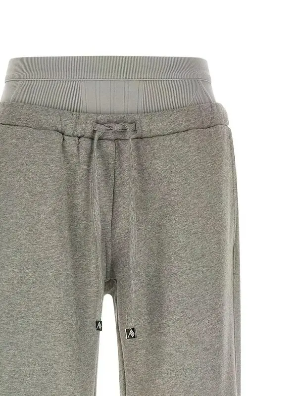 Attico Ribbed Insert Fleece Joggers - Grey