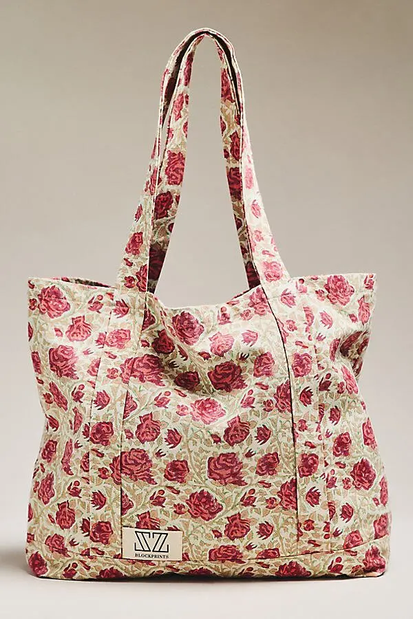 SZ BLOCKPRINTS Printed Canvas Tote