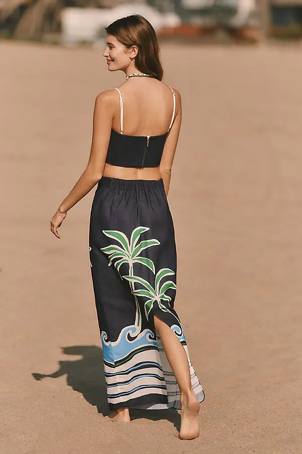 CALA DE LA CRUZ X Magda Maxi Skirt - Navy