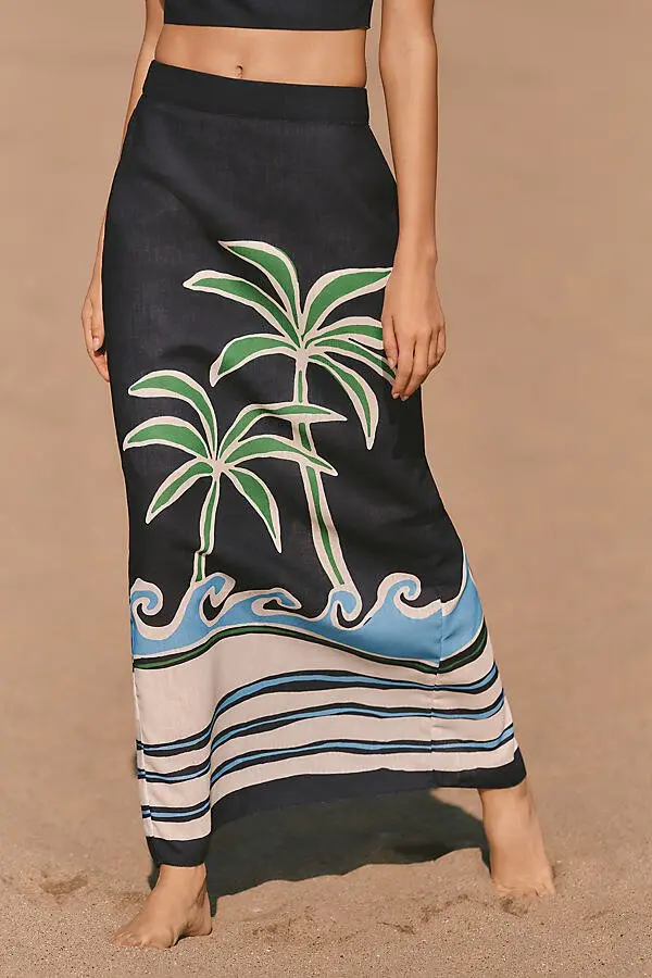 CALA DE LA CRUZ X Magda Maxi Skirt - Navy
