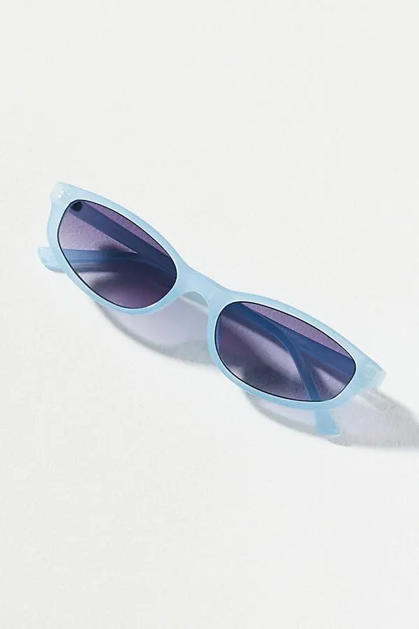 Anthropologie Slim Sporty Sunglasses - Muted Blue