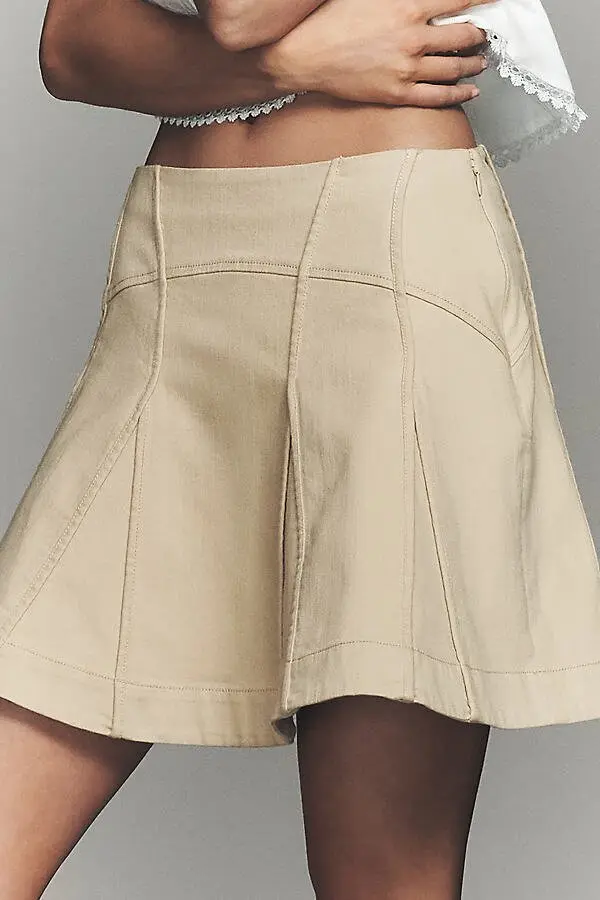 Anthropologie Waisted Panel Mini Skirt