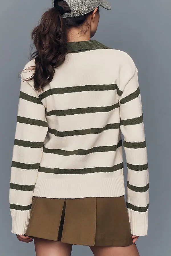 English Factory Collared Striped Sweater