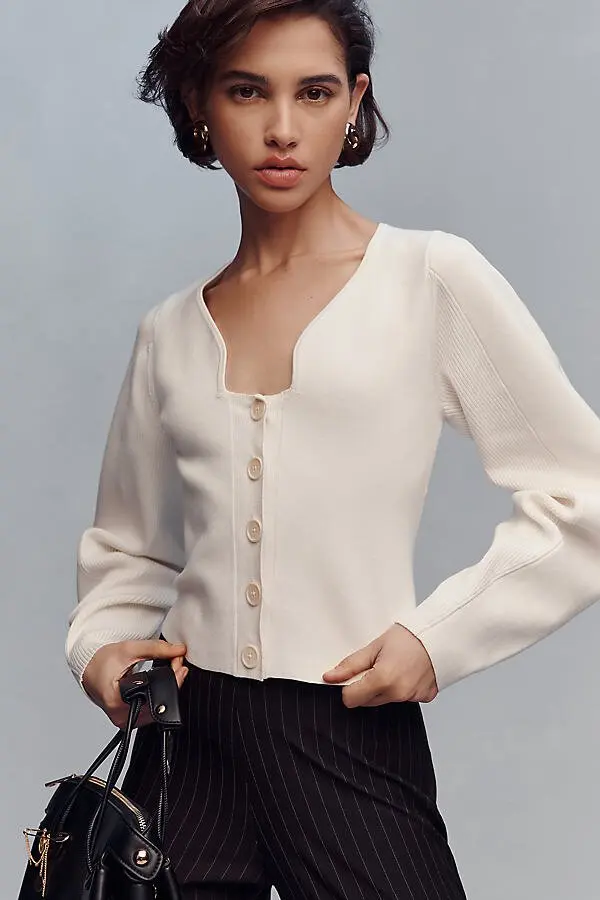 Anthropologie Structured Buttondown Sweater