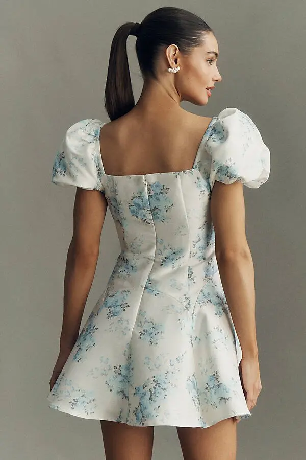 bhldn floral appliqu fit and flare mini dress BHLDN